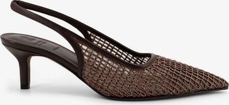 Brunello Cucinelli Leather d&eacute;collet&eacute; with Precious Net detail - BRUNELLO CUCINELLI - gender_Woman