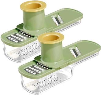Generic Mini hachoir &agrave; ail multifonction 3 en 1, super fin et mini mandoline, moulin &agrave; ail avec r&eacute;cipient, pour la maison, les gadgets de cuisine et les amate