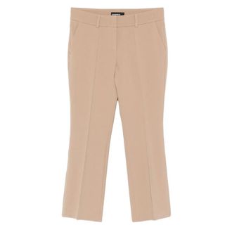 Cambio Schwarze Trompetenwollhose mit Paspelierung - - Trousers - Damen - Beige - XL