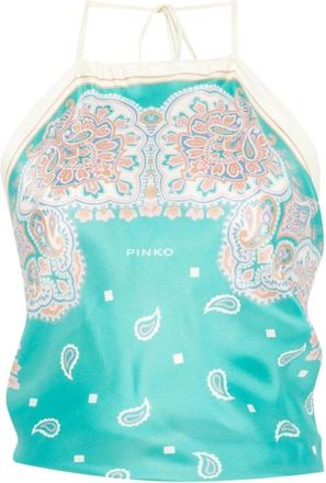 Pinko Pinko, Femme, Tops, Multicolore, Taille: ONE Size Synchro Halterneck Top