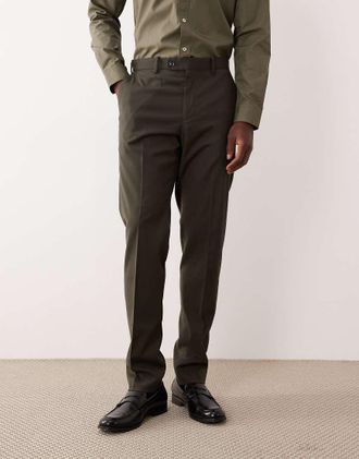 Mango Elegante Slim Fit Hose in Khaki, Kombiteil-Grün