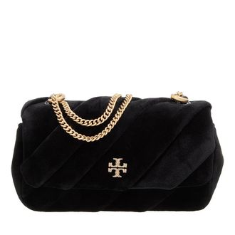 Tory Burch Tory Burch Crossbody Bags - Kira Draped Velvet Mini Flap Bag - Gr. unisize - in Schwarz - f&uuml;r Damen