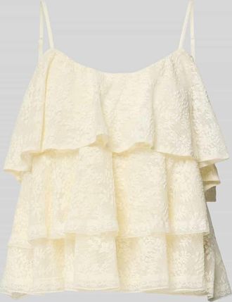 Gina Tricot Regular Fit mit floralem Allover-Spitzenbesatz