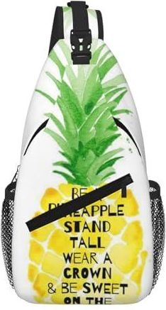 Generic Sacoche Homme Bandouliere Soyez une empreinte dananas Casual Sling Bag R&eacute;glable Sac &agrave; Dos De Voyage pour Camping Randonn&eacute;e Femme