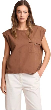 Kocca Femme, Blouses et Chemises, Brun, Taille: 36 FR Blouse &agrave; Manches Courtes en Coton