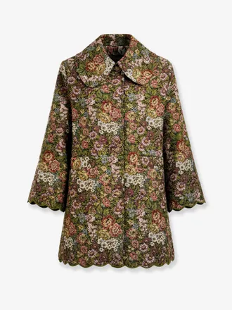 Farm Rio Flower Jacquard Trenchcoat with Logo patch - FARM RIO - gender_Woman