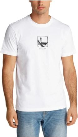 Calvin Klein Homme, Tops, Blanc, Taille: XL Logo Graphic T-Shirt