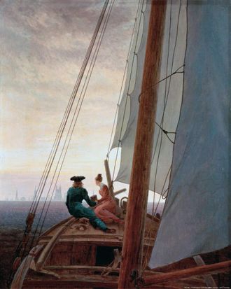 1art1 Caspar David Friedrich Poster Auf Dem Segler, 1818 Kunstdruck Bild 50x40 cm