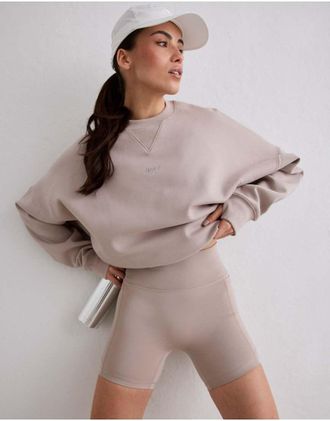 Aim'n Short de course collant mi-long - Argile fonc&eacute;-Neutral