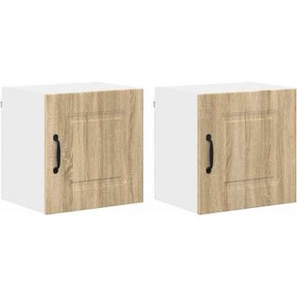 vidaXL Küchenwandschrank mit Regal 2 pcs Sonoma-Eiche 40 x 31 x 40 cm vidaXL