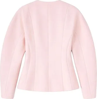 Ganni Wool Blend V-Neck Blazer - Pink