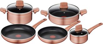 Lagostina 010255600008 Ramata Antihaftbeschichtetes Kochgeschirr-Set, Aluminium, Kupferfarben