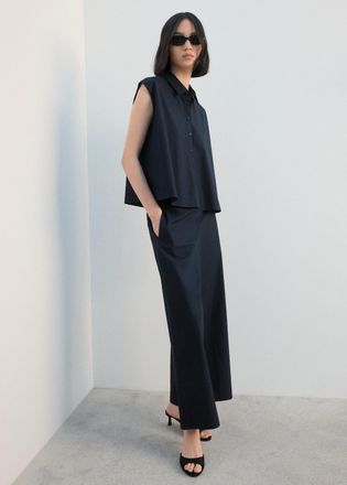 Mango &Auml;rmelloses Baumwollhemd marineblau - Damen - XS - MANGO