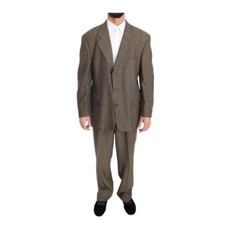 Dolce & Gabbana Luxuri&ouml;ser Wollanzug mit Blazer und Hose - - Suits - Herren - Braun - 2XL