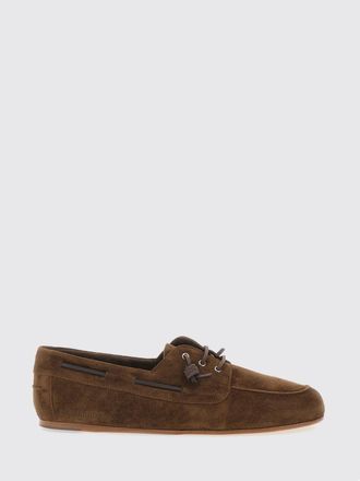 Dsquared2 Chaussures bateau en cuir de veau velours avec logo emboss&eacute;