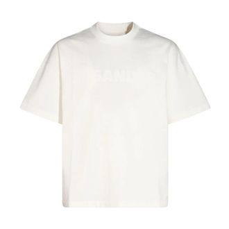 Jil Sander Wei&szlig;es Baumwoll-T-Shirt mit Frontprint - - Tops - Herren - Wei&szlig; - L