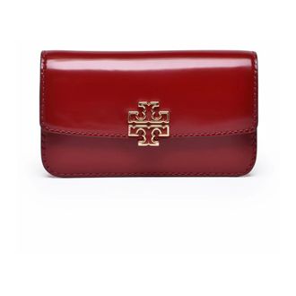Tory Burch Femme, Accessoires, Rouge, Taille: ONE Size Britten Smooth Chain Wallet