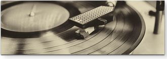 Paul Sinus Art Vinylrekorder - Retro - Panoramabild auf Leinwand in 150x50cm