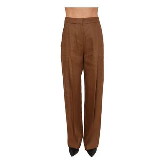 Elisabetta Franchi Pantaloni in misto lino - - Trousers - Damen - Braun - M