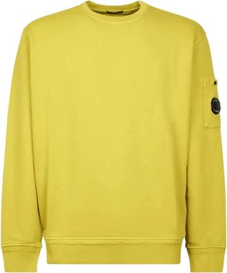 C.P. Company C.p. Company, Homme, Sweatshirts et sweats &agrave; capuche, Jaune, Taille: 2XL Diagonal Raised Fleece Crewneck SweaT-shirt