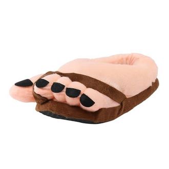Generic Pantoufles amusantes pour femme - Pantoufles plates en peluche &agrave; gros orteil antid&eacute;rapant - Chaussures dhiver douces et chaudes - Unisexe - Tongs non 