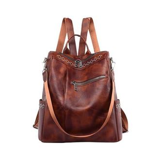 Generic Sac &agrave; Dos Femme &Eacute;l&eacute;gant en Cuir Souple Multifonctionnel avec Bandouli&egrave;re Amovible pour Bureau et &Eacute;cole