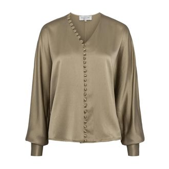 Envelope 1976 Seiden Cannes Bluse Olive - - Blouses & Shirts - Damen - Gr&uuml;n - M