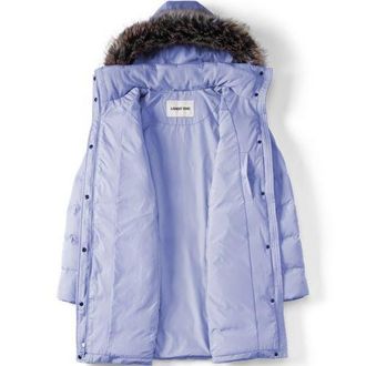 Lands End Daunenmantel mit Kapuze, Damen, Gr&ouml;&szlig;e:48-50 plus, Lila, Polyester, by Lands End