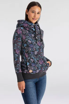 Ragwear Kapuzensweatshirt GRIPY FLOWERS O Hoodie mit floralem All Over-Druck