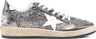 Golden Goose Low-Top Sneaker - Glittery Silver Low-Top Sneakers With Metallic Ove - Gr. 35 (EU) - in Grau - f&uuml;r Damen