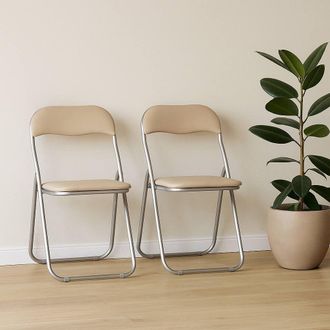 Dmora Klappstuhl Marbella Beige 2 Stühle Gepolstert