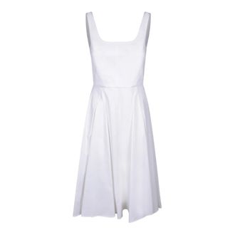 Blanca Vita Femme, Robes, Blanc, Taille: 38 FR Robe Blanche avec Col en Coeur pour Femmes