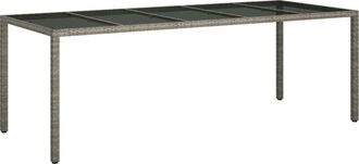 vidaXL Garten-E&szlig;tisch Grau 250 x 100 x 75 cm Poly Rattan Vidaxl