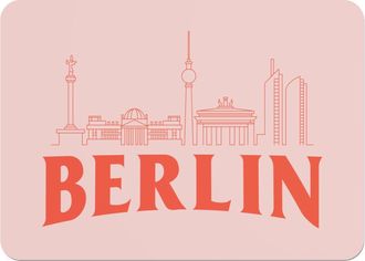 Fabulous Platzsets mit Kork-Unterlage, Rosa, Berlin Minimalist Deutschland, Geschichte der Reise, gro&szlig;, 39,5 x 28,5 cm, 4 St&uuml;ck