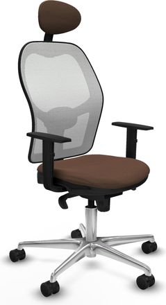 Piqueras y Crespo Schreibtischstuhl mit 1D-Armlehnen, h&ouml;henverstellbarer Lendenwirbelst&uuml;tze und festem Kopfteil, ausgestattet mit 5 Positionen und injiziertem Schaum. W