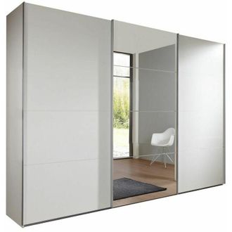 Inside75 Inside75 - Armoire de rangement 3 portes coulissantes edwig 270 cm blanc / miroir