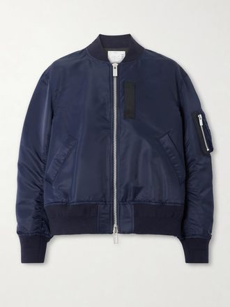 sacai Bomberjacke Aus Wattiertem Shell Mit Falte - Blau