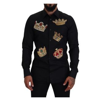 Dolce & Gabbana Gold Dress Formal Shirt - - Shirts - Herren - Schwarzk - XS