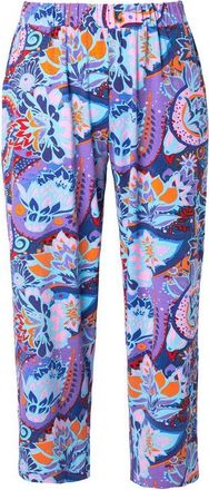 Ulla Popken Schlupfhose 7/8-Jerseyhose gemustert gerades Bein Elastikbund