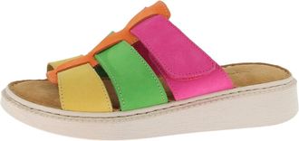 Andrea Conti Damen Pantolette Flacher Slipper, Papaya/pink/Gras/Ocker, 40 EU