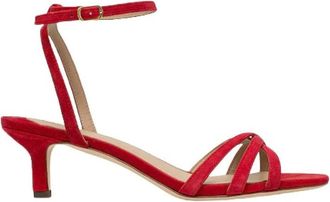 Ralph Lauren Femme, Chaussures, Rouge, Taille: 38 EU Kendyl Kitten-Heel Suede Sandal