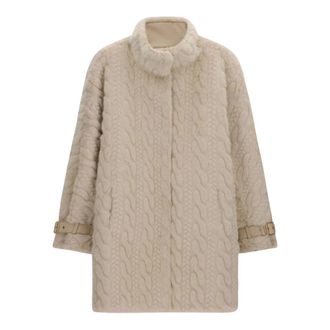 Guess Laura Braided Long Coat - - Jackets - Damen - Beige - XS