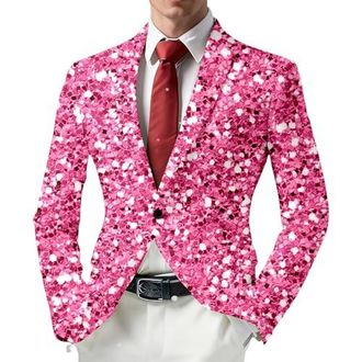 Generico Blazer &agrave; paillettes brillantes Veste costume pour homme D&eacute;guisement de carnaval pour homme Carnaval Outfit des ann&eacute;es 80 Balle disco Costume de groupe