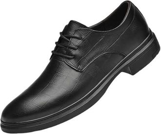 Generic Chaussures habillées classiques décontractées en cuir Oxford Derby à lacets pour homme, noir 1, 38 2/3 EU
