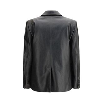 Balenciaga Womens Black Calf Leather Bos Taurus Jacket Clothing