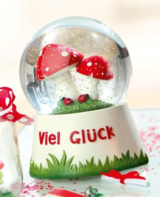 Gilde Sch&uuml;ttelkugel Schneekugel Viel Gl&uuml;ck