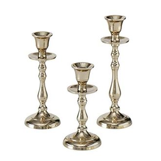 Boltze Boltze Kerzenst&auml;nder Vicco 3-teilig (gold, Kerzenhalter aus Metall, Dekoration Esstisch / Kommode, edles Design, ohne Kerzen) 2013367