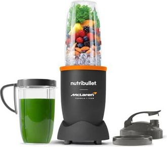 NutriBullet Blender S&eacute;rie 900 en collaboration avec l&eacute;quipe McLaren Formula 1 - Gris avec garniture de papaye - Kit de 9 pi&egrave;ces - Extracteur 24 000 tr/min pour m&eacute;
