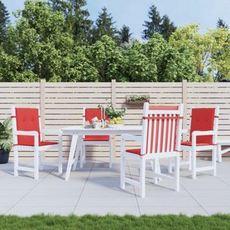 vidaXL Vidaxl - Gartenstuhlauflagen f&uuml;r Niedriglehner 4 Stk. Rot 100x50x3 cm