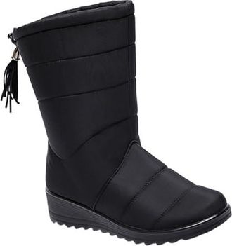 Hemobllo hautes Pour Femmes Bottines &agrave; Pompons Chaussures &Eacute;l&eacute;gantes &agrave; Semelles &Eacute;paisses Antid&eacute;rapantes